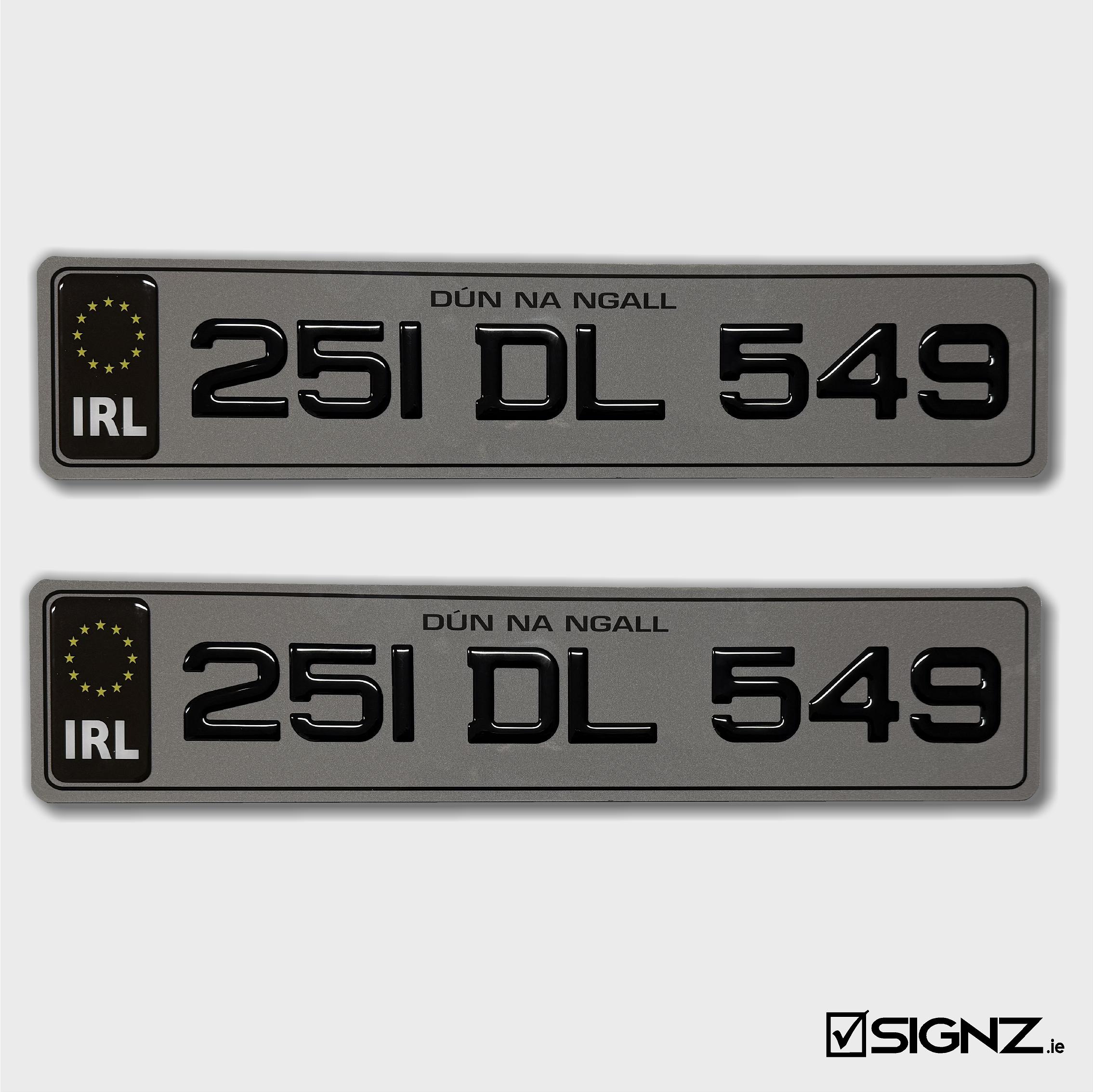 Number Plate Style 20: 3D Gel Tinted Plates - Signz